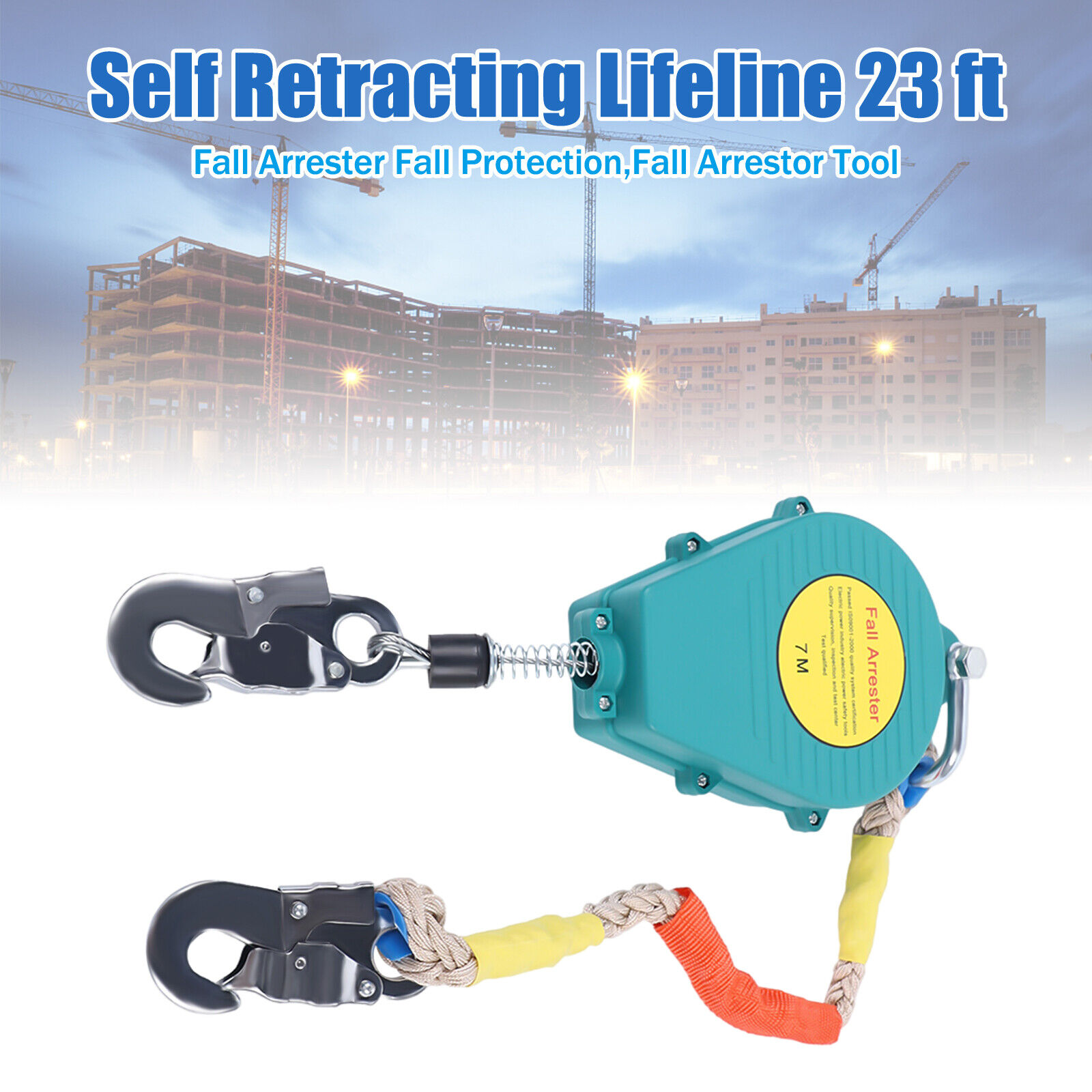 23FT Locking Hook Fall Arrest Fall Protection Self-Retracting Lifeline Lanyard - Walmart.com