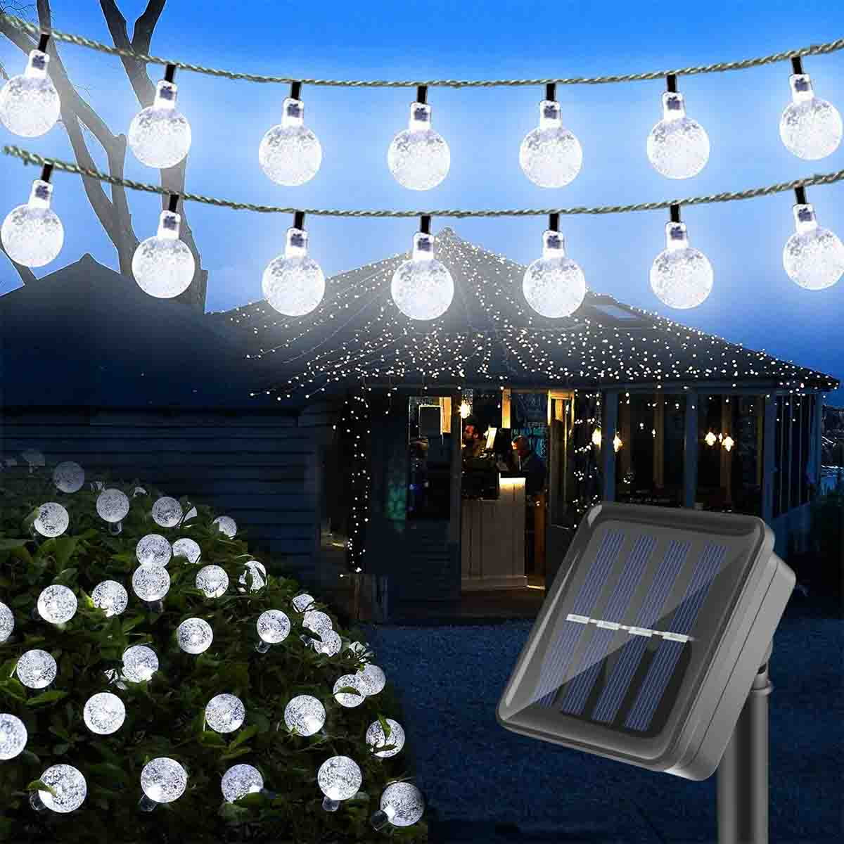 23FT Outdoor String Lights 50 LED Waterproof Solar Bulb for Patio ...