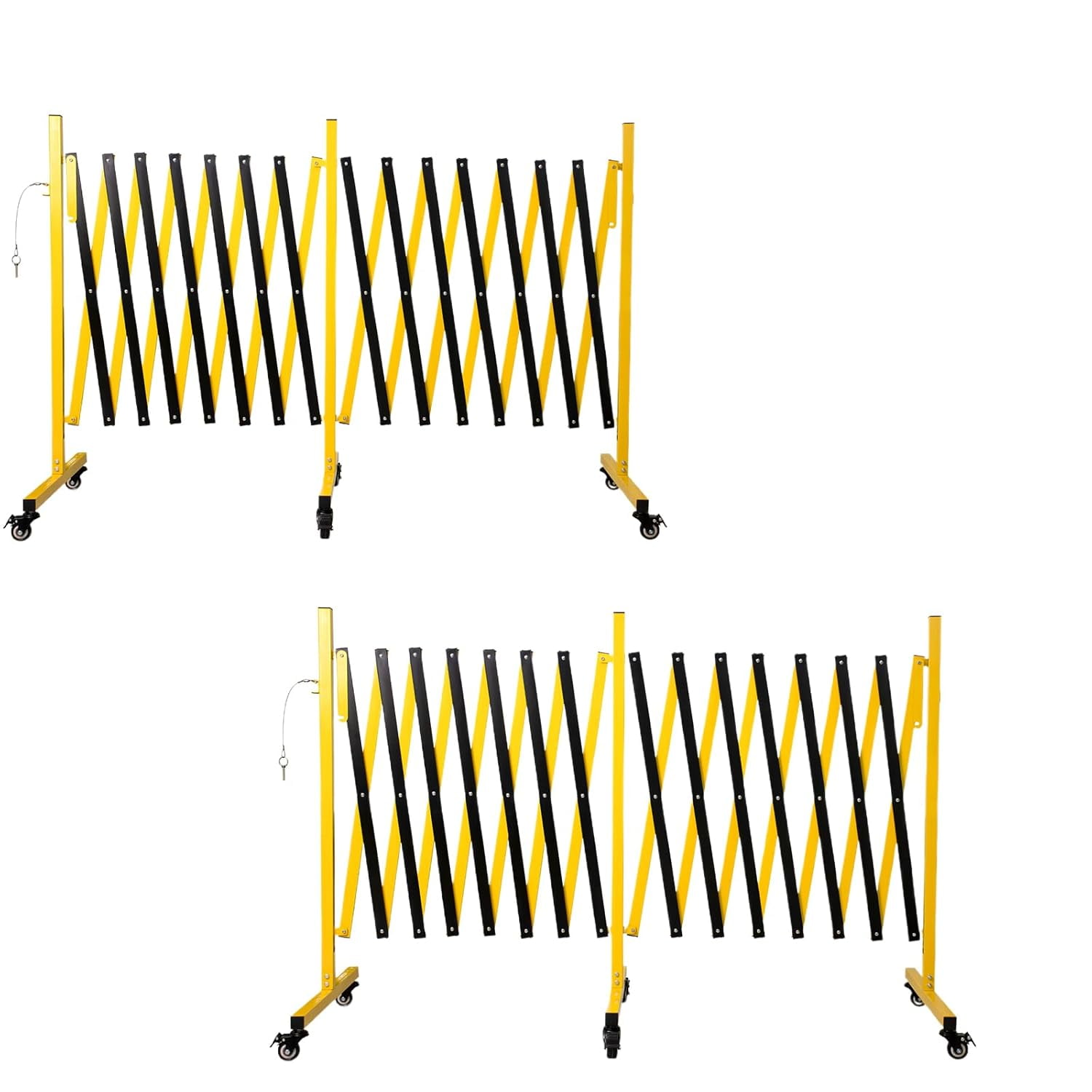 23FT Traffic Barricade with Casters, Metal Expandable Barricade ...