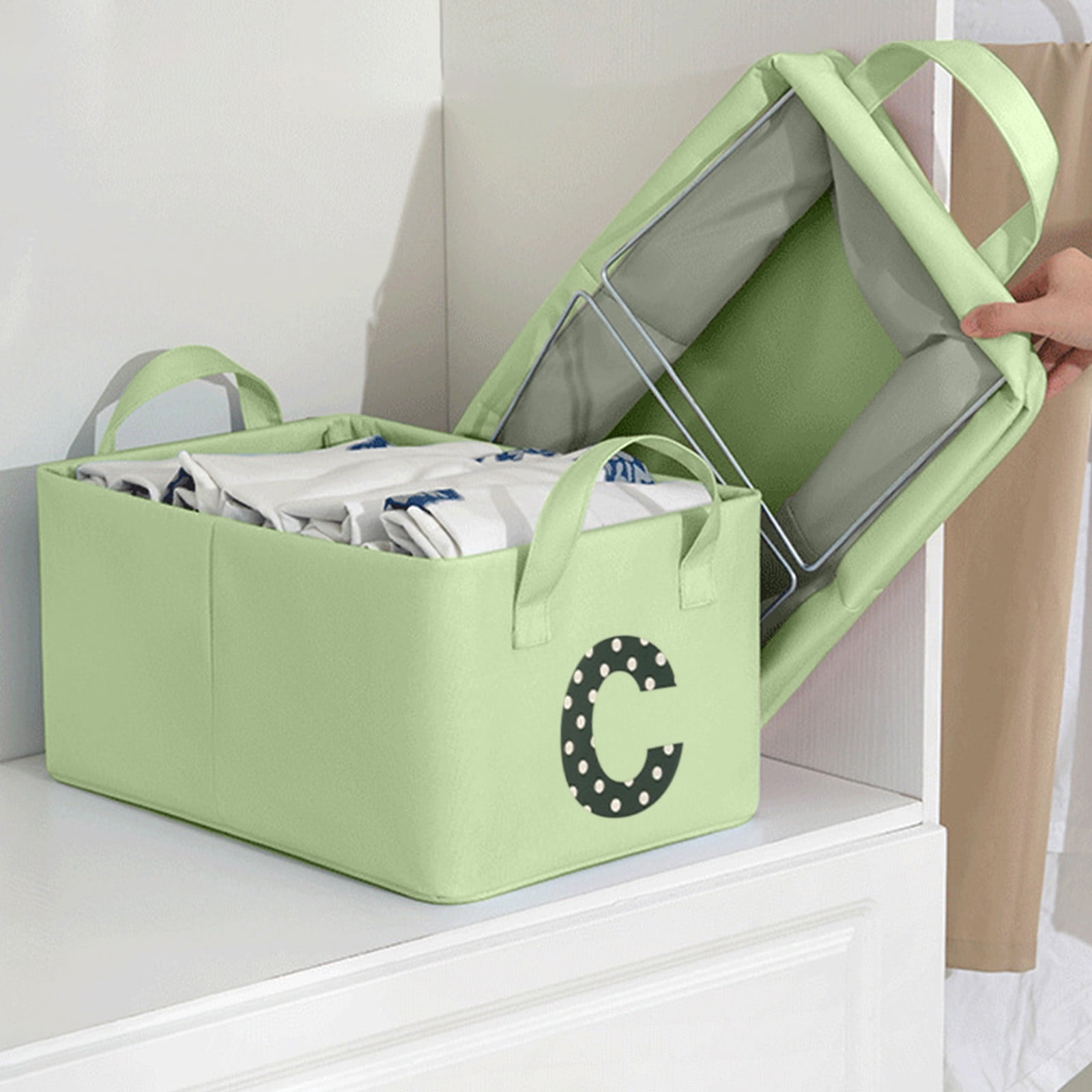 23L Baskets Storage Bins Fabric Storage Bins Collapsible iron Frame ...