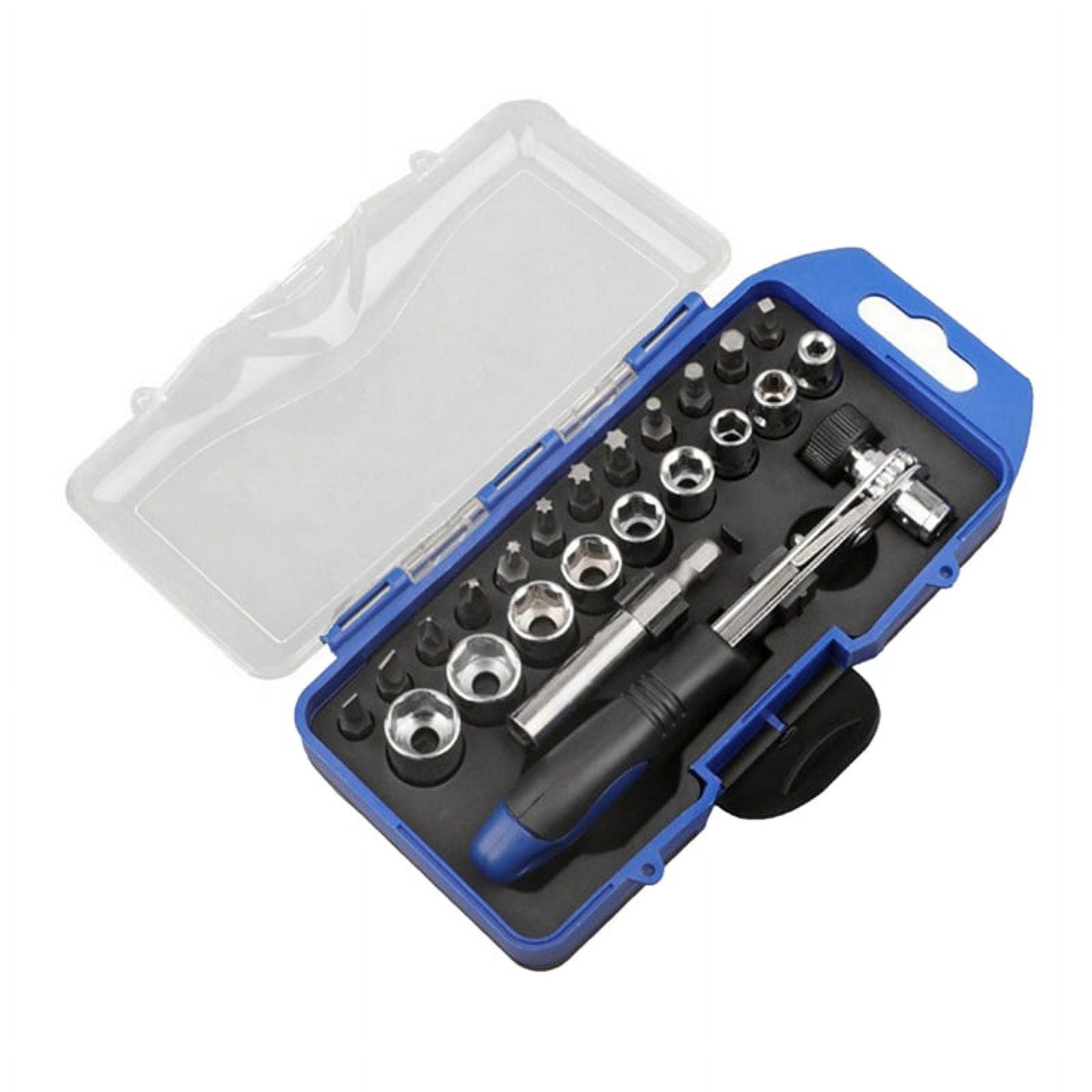 23PC Quick Ratchet Wrench Socket Extension Rod Group Kit Household Tool ...