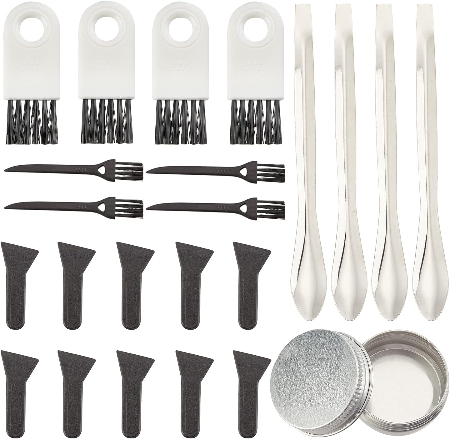 23PCS Black Scrapers Brushes and Spoons Kit for Grinder Including ...