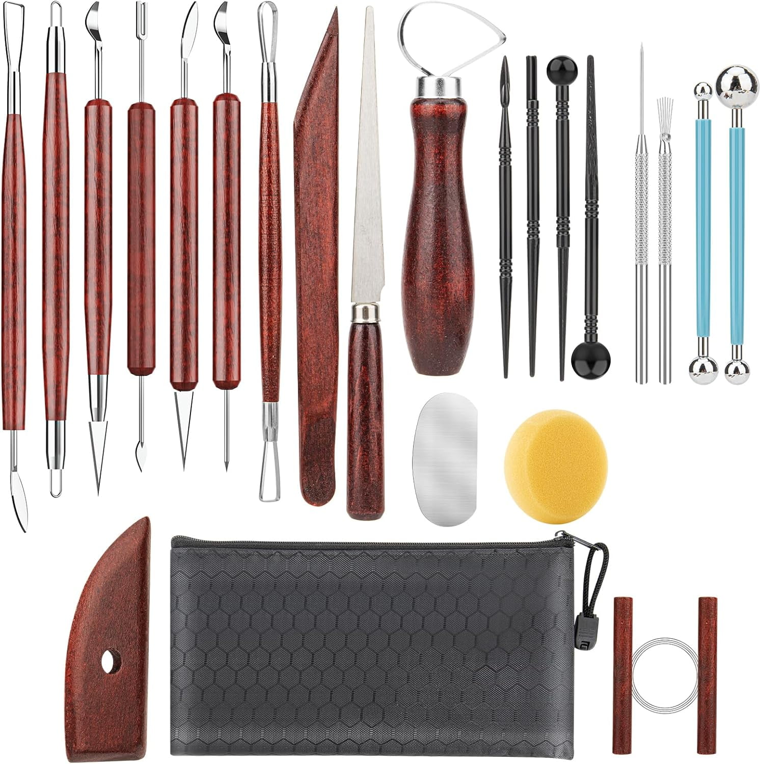 23PCS Clay Tools Sculpting, Ceramic & Pottery Modeling Tool, Ceramics Tools Set, Polymer Tools ...