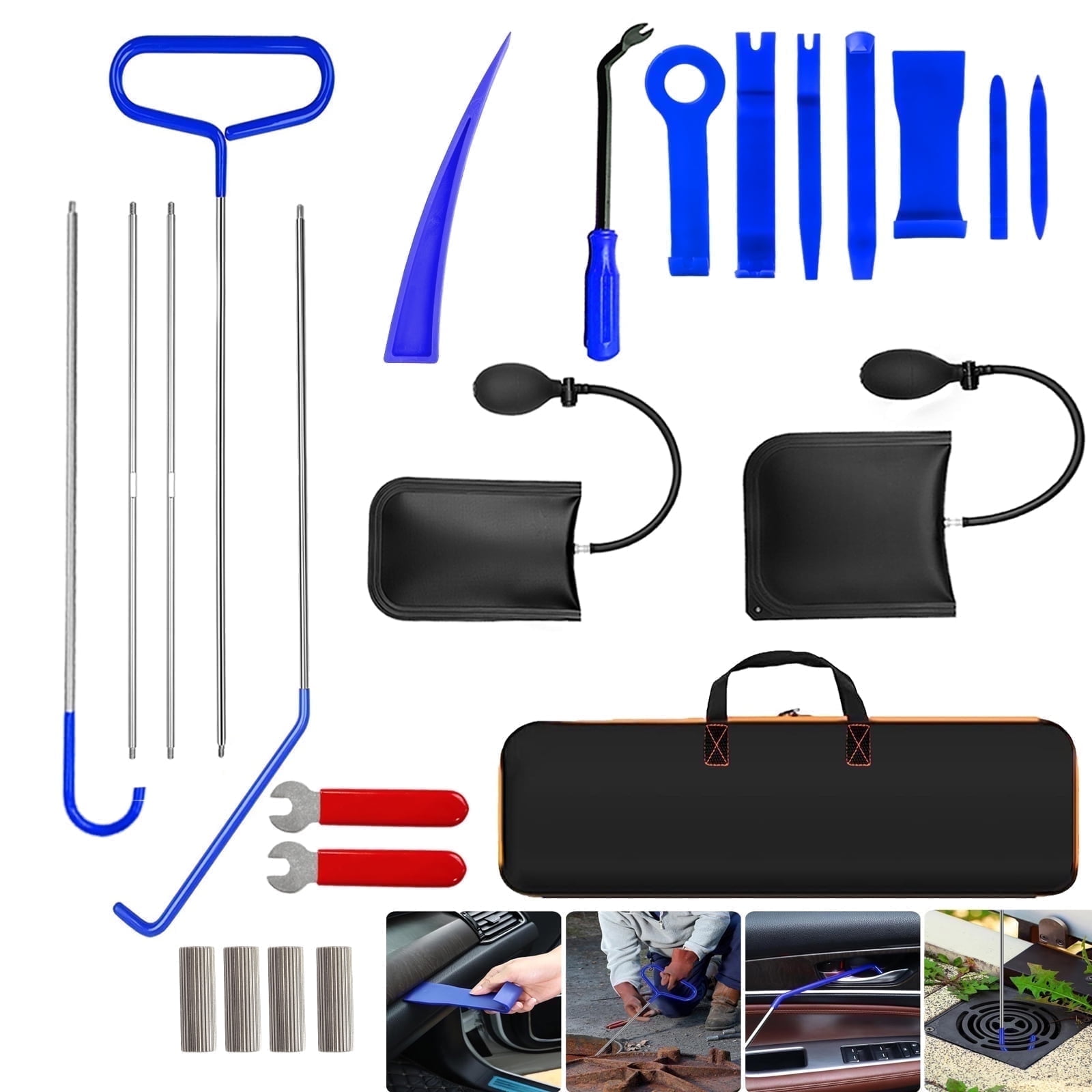23PCS professional kit with air wedge pump, emergency tool,67 inch long ...