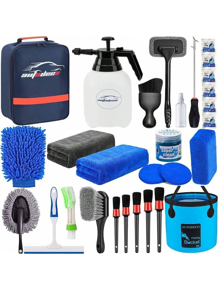 23Pcs Car Detailing Kit Wash Cleaning Kits With Pump Foam Sprayer Wash ...