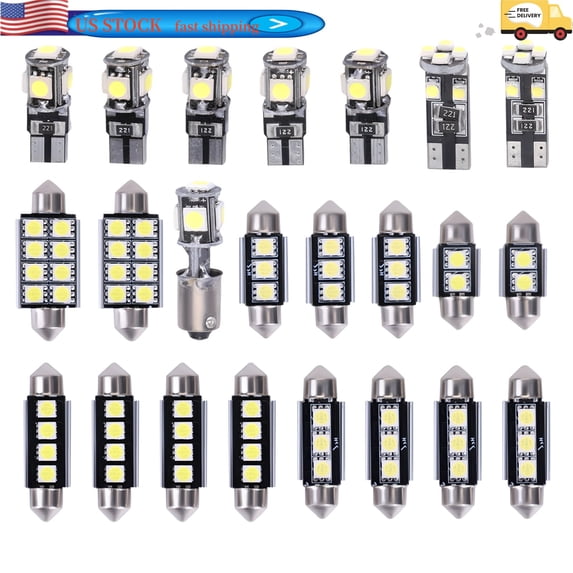 23Pcs Dome Light Bulb LED Car Bulb Kit Set Interior Car Light Bulbs T10 ...