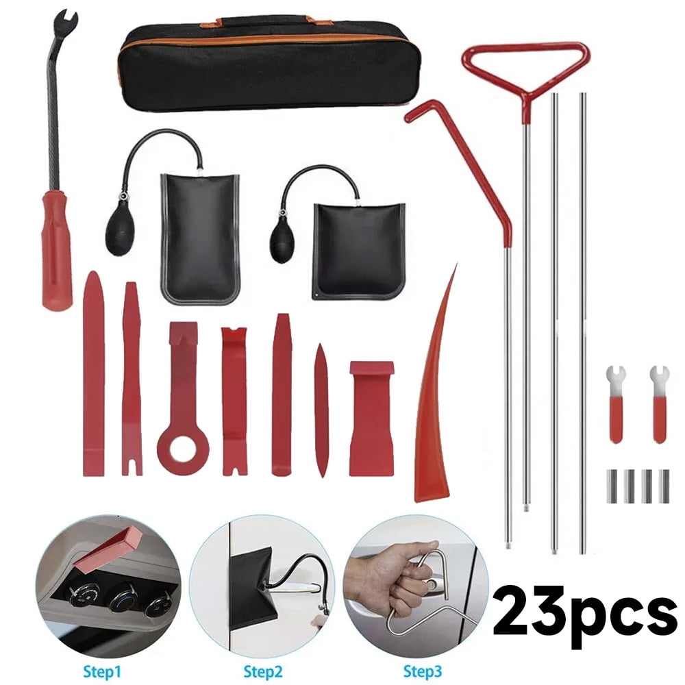 23Pcs Emergency Kit Auto Tool Window-Car Door Open Universal Kit ...