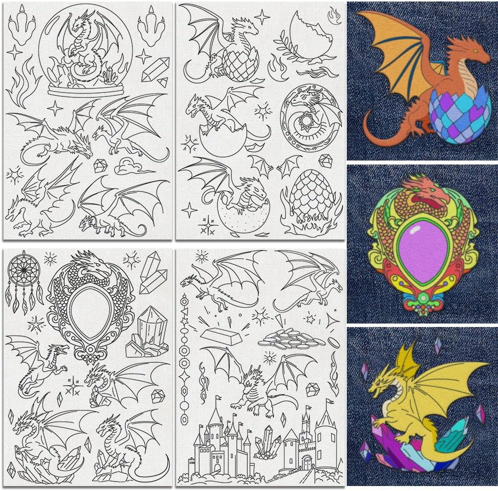 23Pcs Flying Dragon Water Soluble Hand Sewing Stabilizers 8.3"x11.7 ...