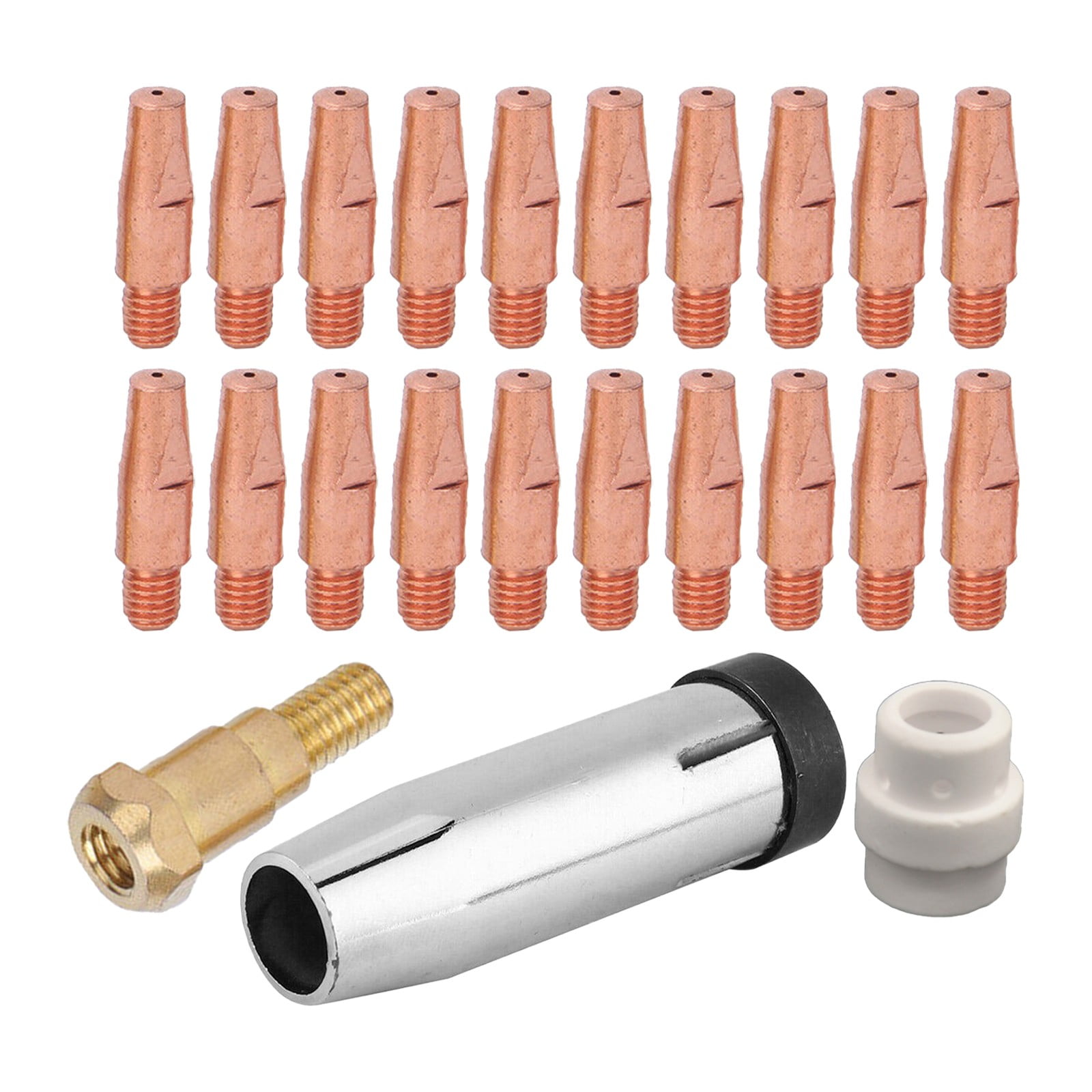 23Pcs Mb 24Kd Mig/Mag Welding Torch Contact Tip Gas Nozzle 0.8X28mm ...