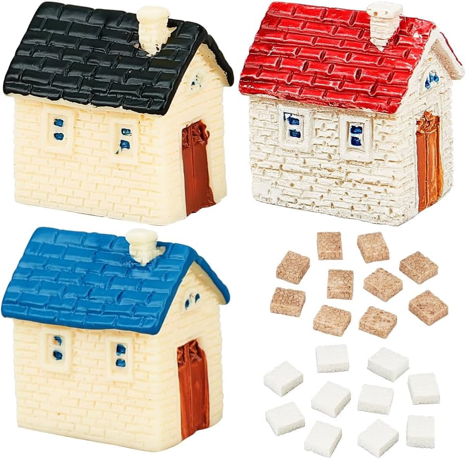 23Pcs Mini House Model kit with Steps Stairs Mini Fairy Cottage House ...