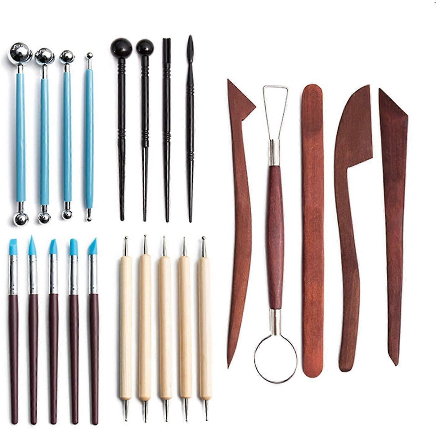23Pcs Polymer Clay Tools Modeling Clay Sculpting Tools Kits for Pottery Sculpture Wooden Dotting ...