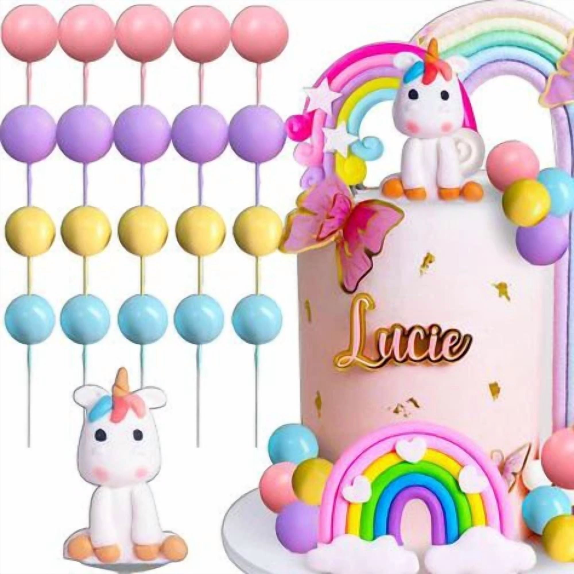 23Pcs Unicorn Cake Decoration Set Cartoon Rainbow Cake Topper For ...