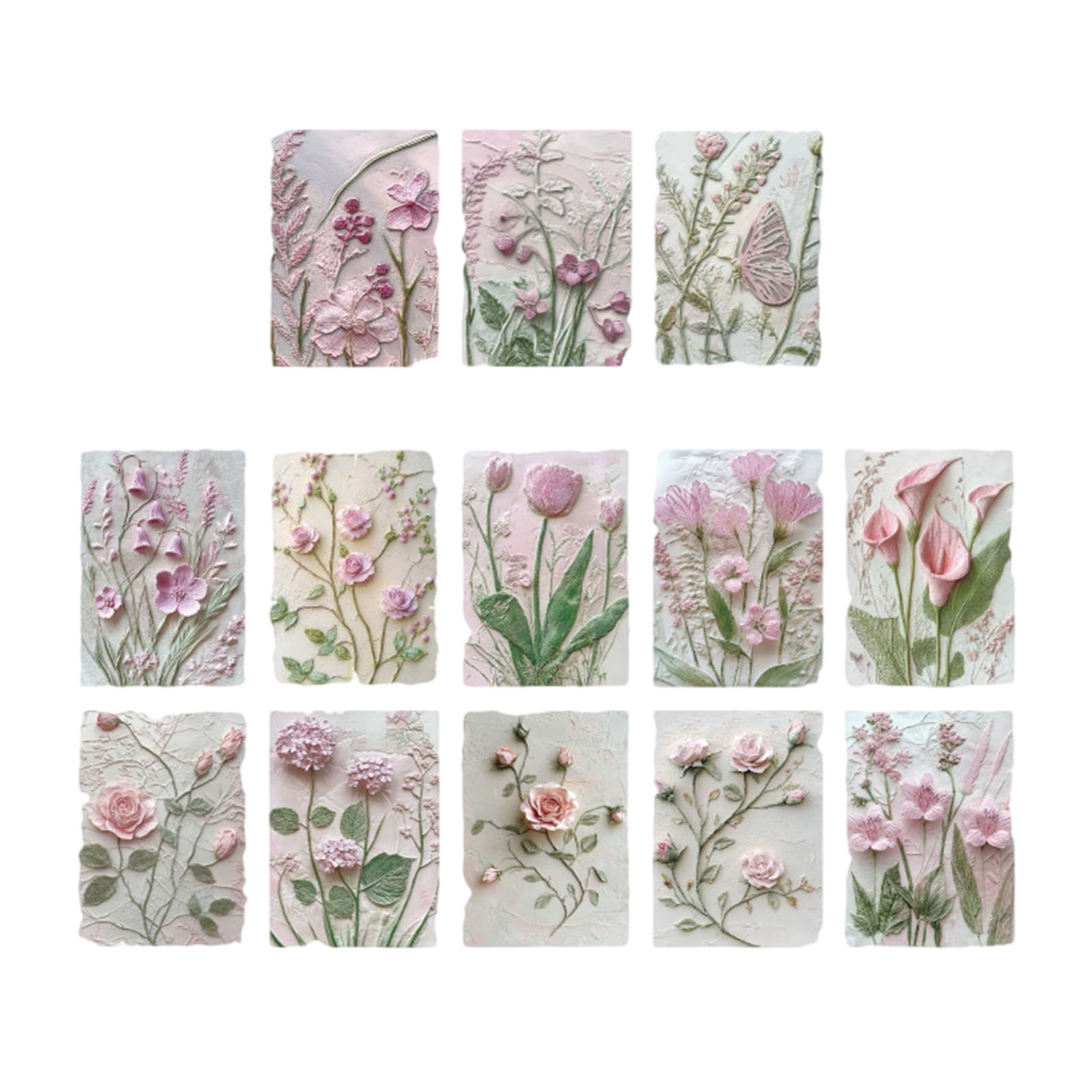 23Sheets Aesthetic Scrapbooking Sheets Flower Embossed Art Paper Set ...