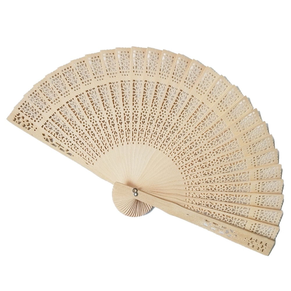 23Cm Folding Hand Held Fans Sandalwood Ladies Plain For Wedding Hot ...