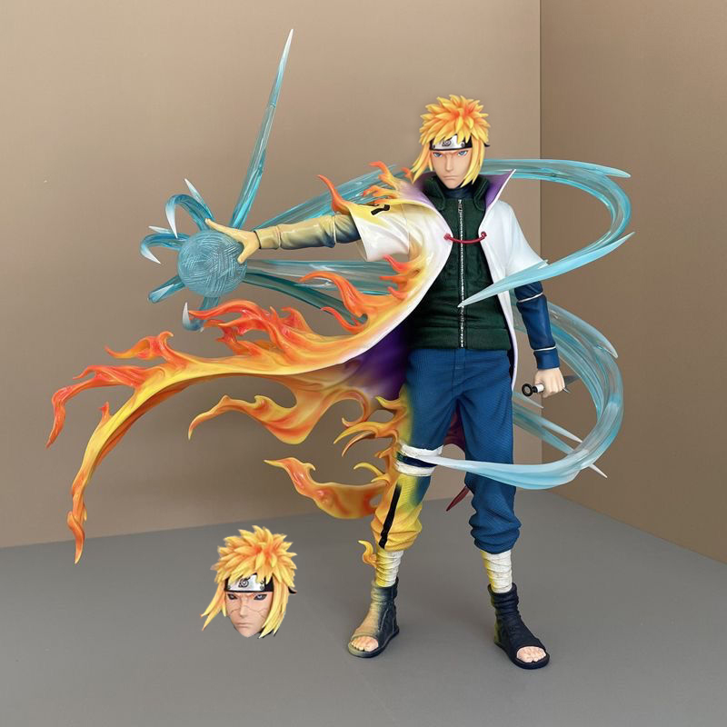23cm Naruto Namikaze Minato Anime Figure Shippuden Two Heads Evil Gk ...
