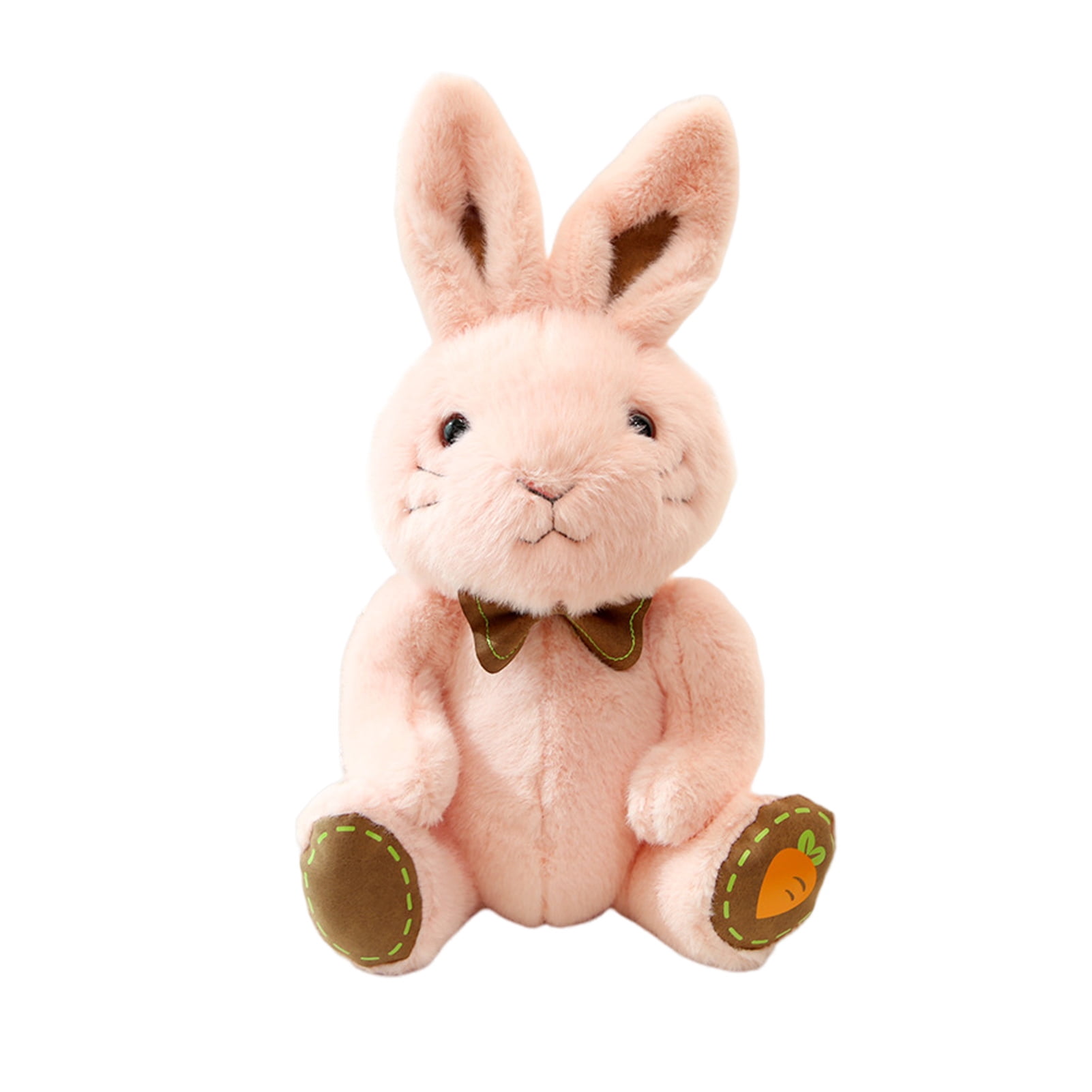 23cm Rabbit Plush Toy Lovely Bow Collar Long Ears Carrot Rabbit ...