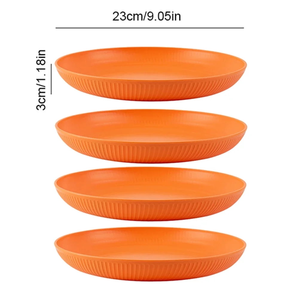 23cm Round Salad Dessert Dinner Plate Stackable Unbreakable Reusable ...