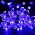 23ft 50 LED Solar Flower String Lights, Outdoor Cherry Blossoms Solar ...