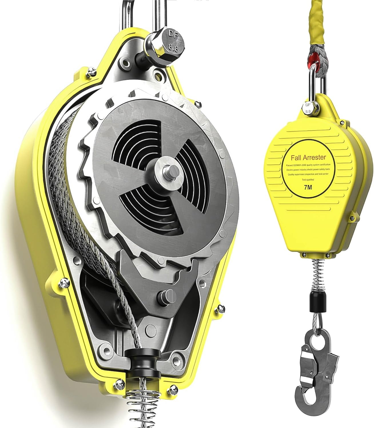 23ft Self Retracting Lifeline, 330LBS Fall Arrest Fall Protection ...