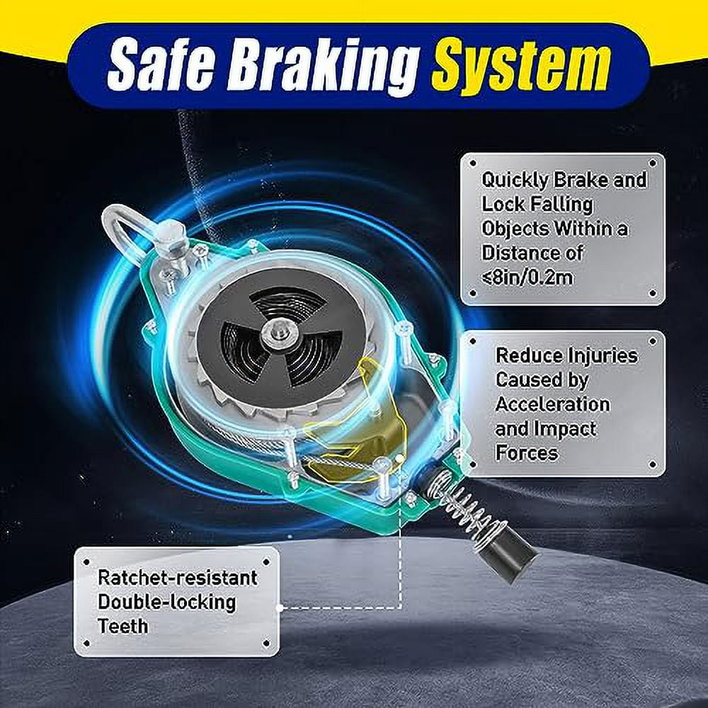 23ft Self Retracting Lifeline Fall Arrester Fall Protection Device ...