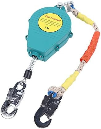 23ft Self Retracting Lifeline Lanyard Fall Arrester Tool With Hook & Rope, 330lbs Guardian Fall ...