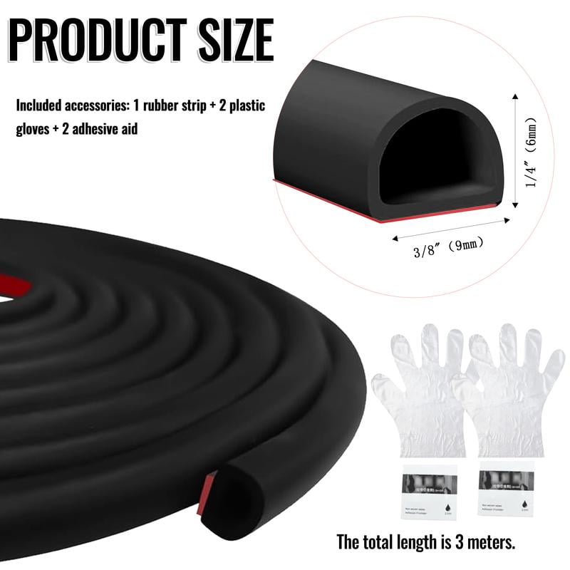 23ft Silicone Weather Stripping Seal – Self-Adhesive Draft Stopper for ...