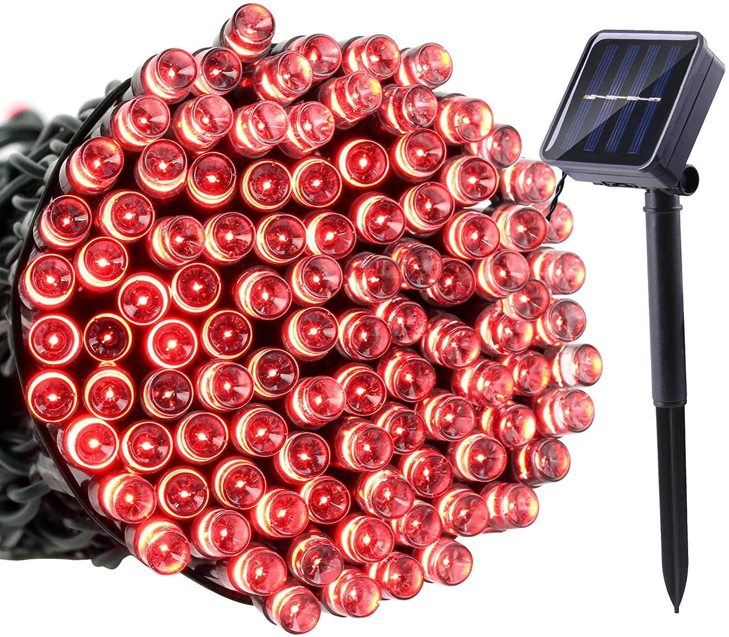 23ft Solar Christmas String Lights 50LEDs 8 Modes Waterproof String ...