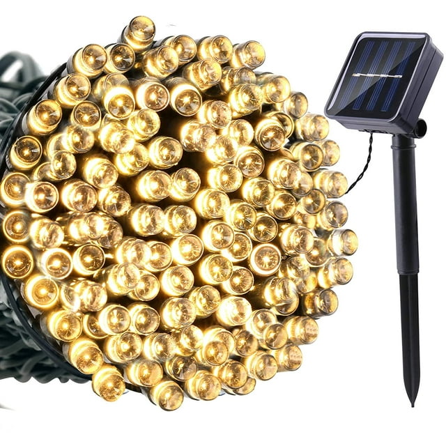 23ft Solar Christmas String Lights 50LEDs 8 Modes Waterproof String ...