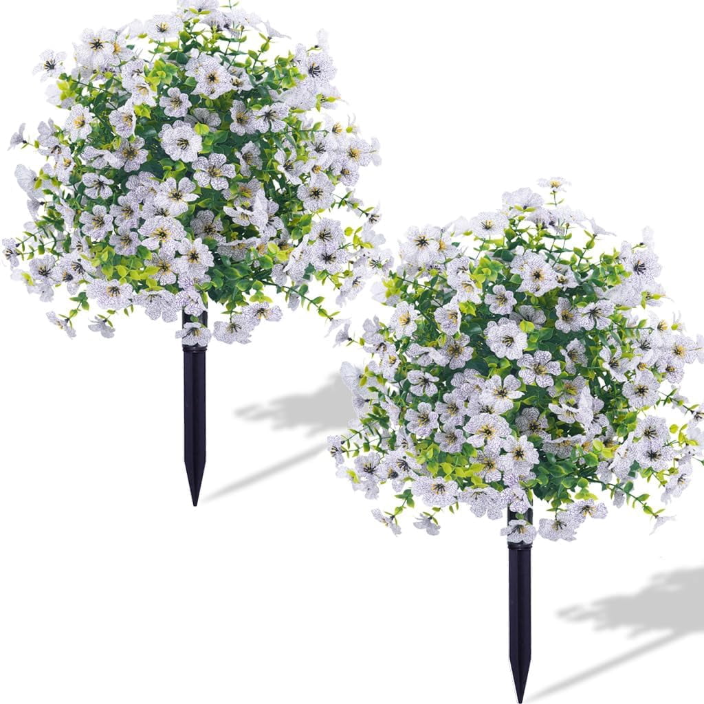 23in Artificial Violet Ball Topiary Trees with Ground Spikes, 2 Pack ...