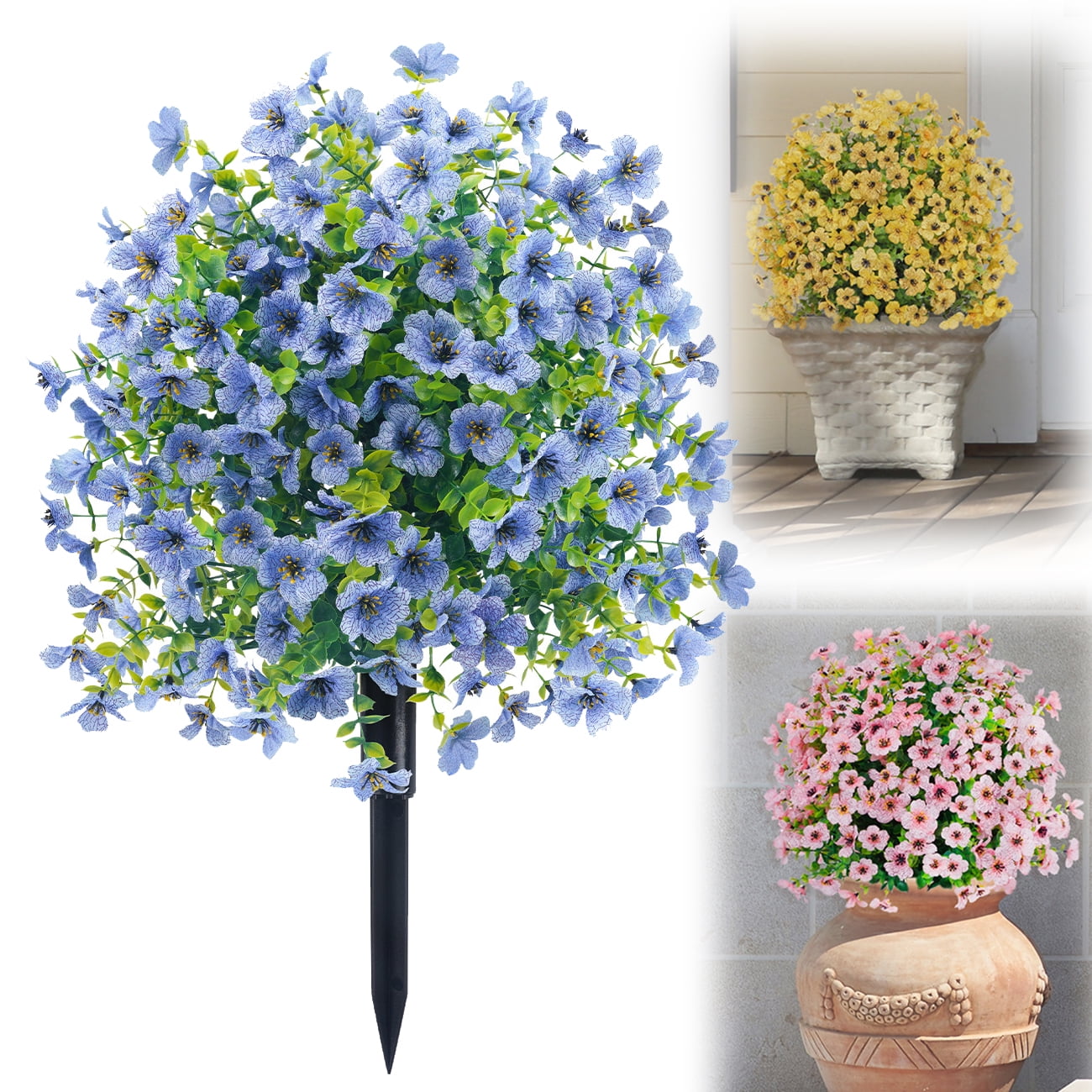 23in Artificial Violet Ball Topiary Trees with Spikes,UV Resistant Faux ...