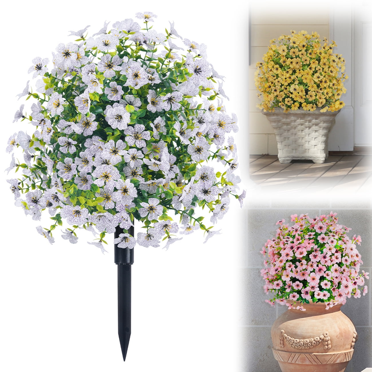 23in Artificial Violet Ball Topiary Trees with Spikes,UV Resistant Faux ...
