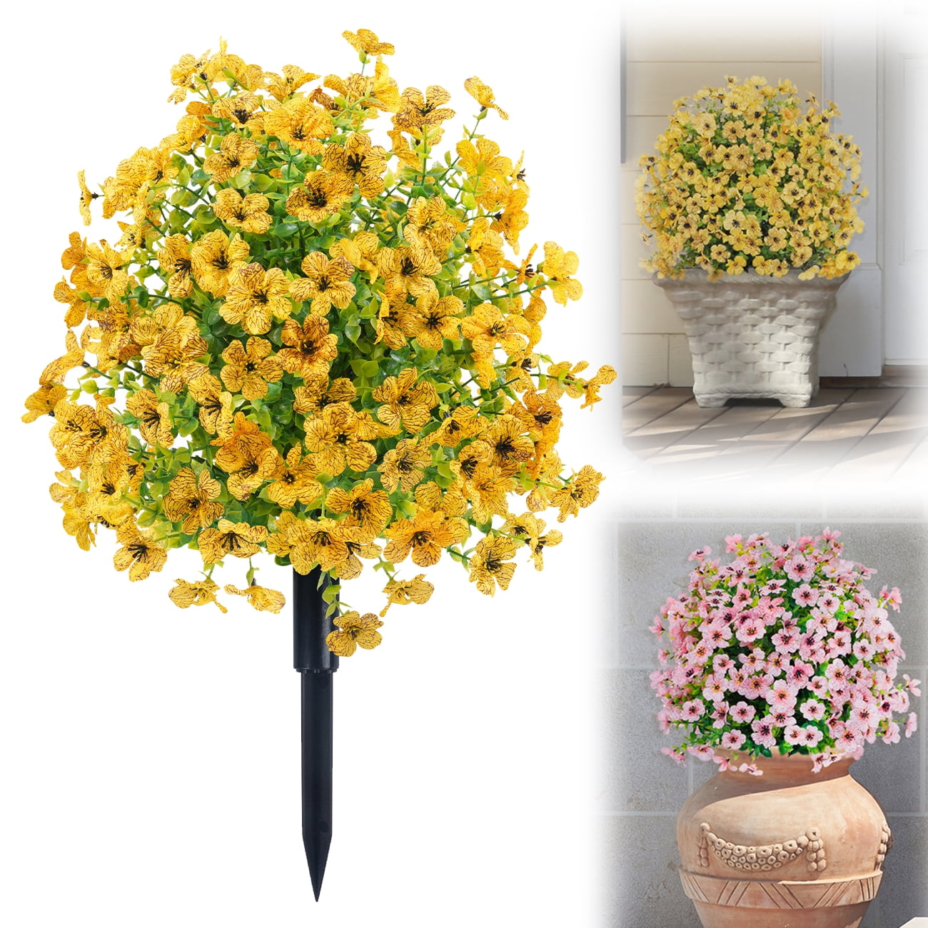 23in Artificial Violet Ball Topiary Trees with Spikes,UV Resistant Faux ...