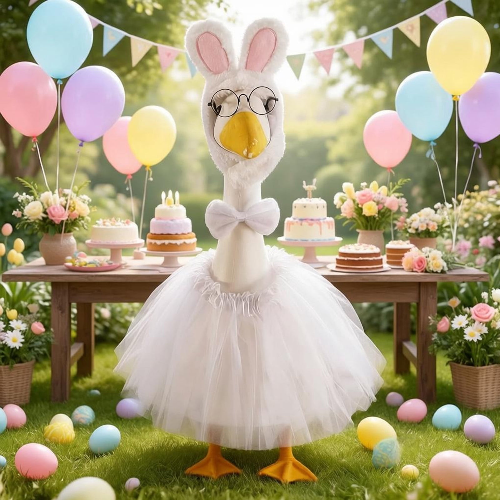 23in Easter Bunny Goose Outfit - White Rabbit-Shaped Clothing & Hat Set ...