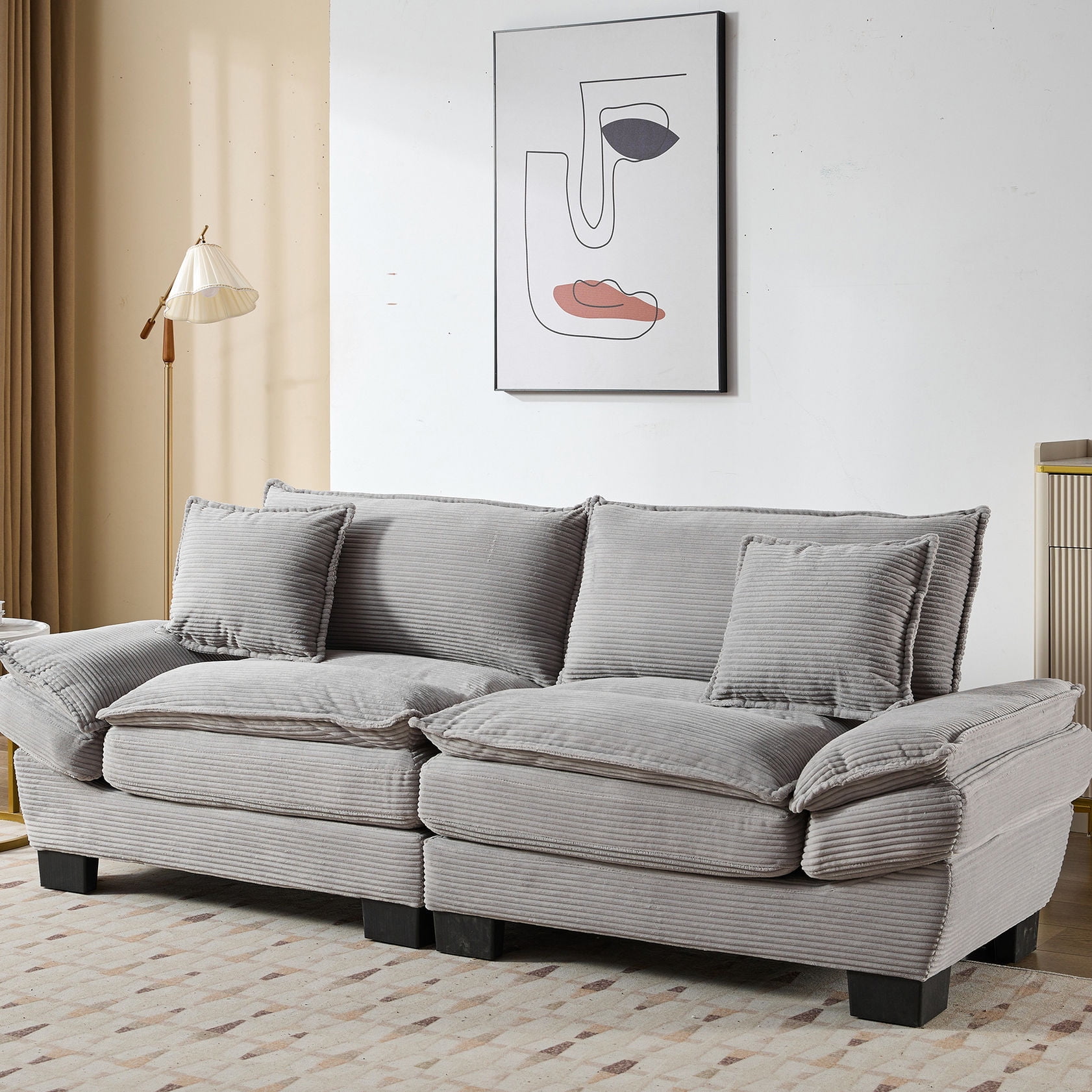 23in Seat Depth, Double - layer Support / Sofa for Full - body ...