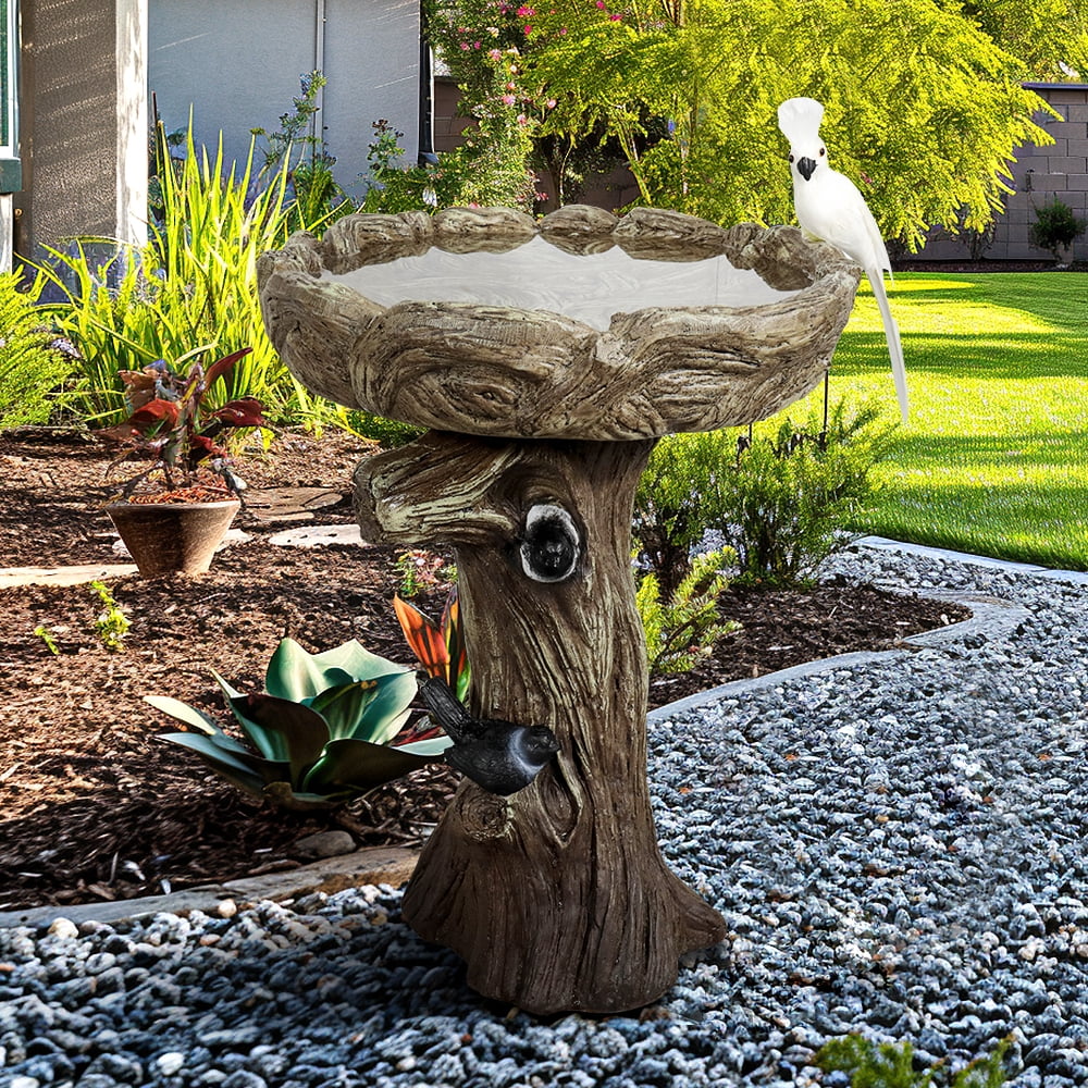 23in Tall Outdoor Birdbath with Pedestal - Modern Garden Birdbaths ...