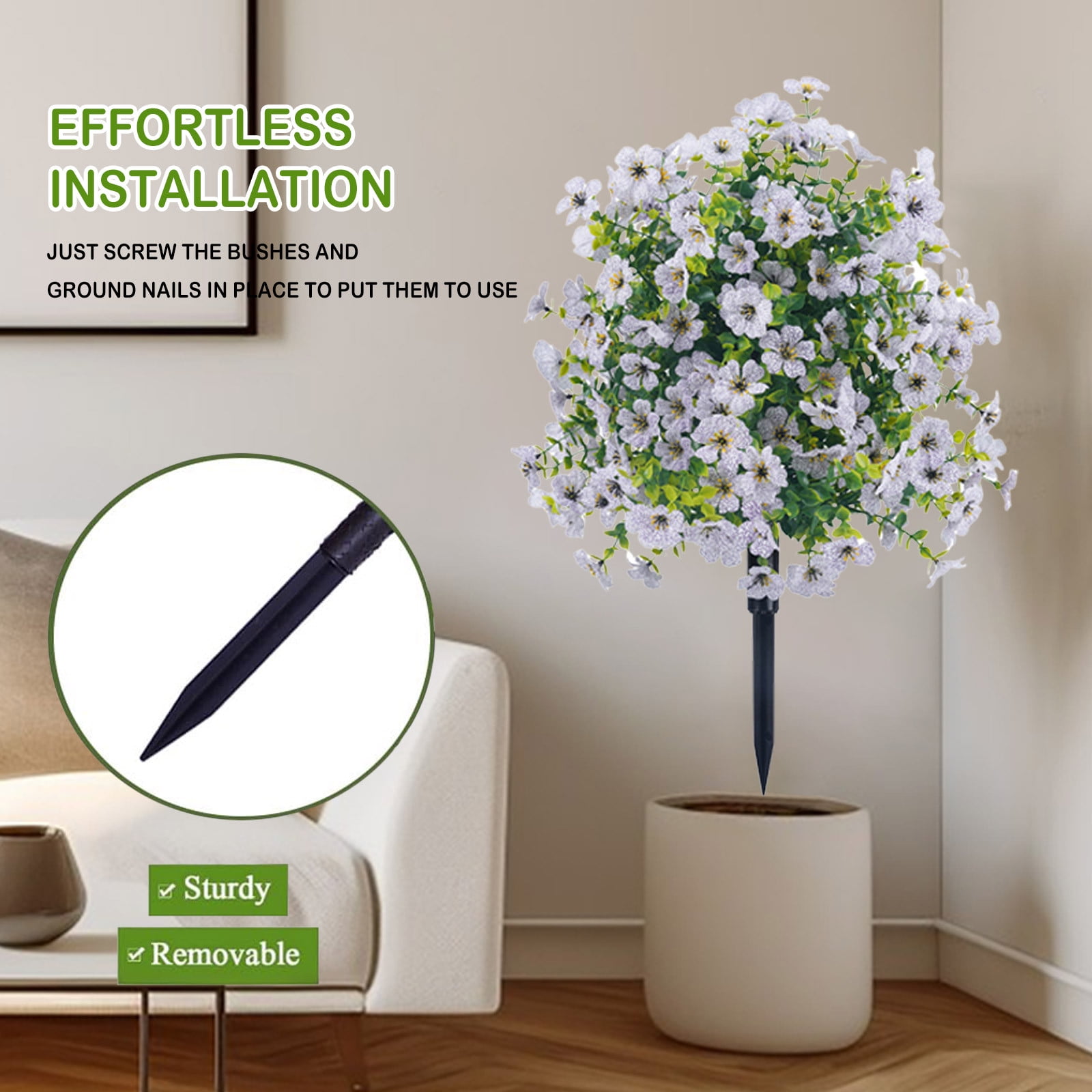 23in Violet Topiary Trees With Ground 1 Pack Bushes Fade Faux Shrubs ...