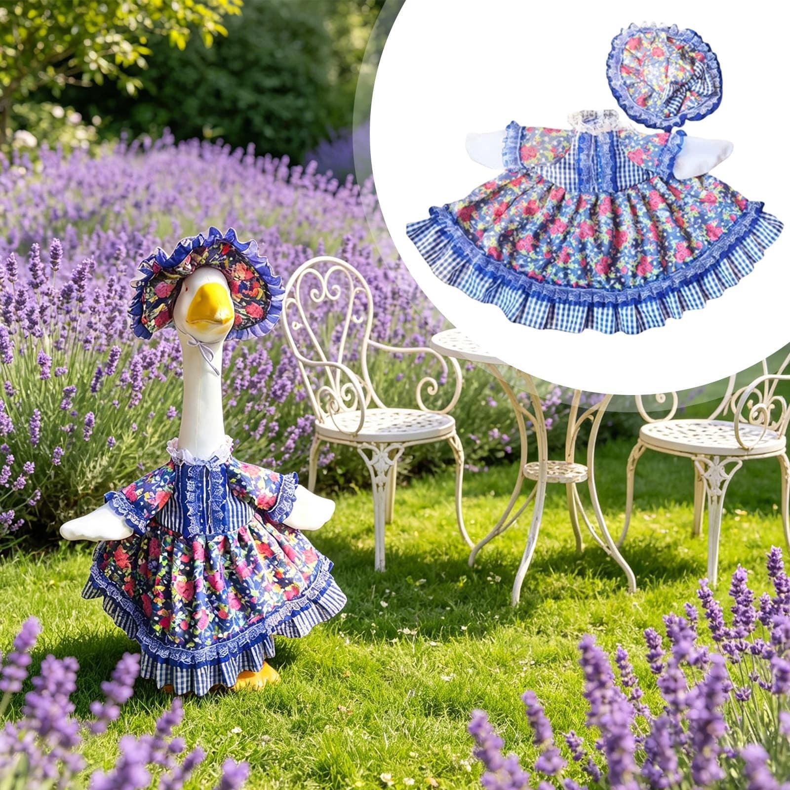 23inch Goose Outfits, Porch Goose Clothes, Duck Statue Dress with Hat ...