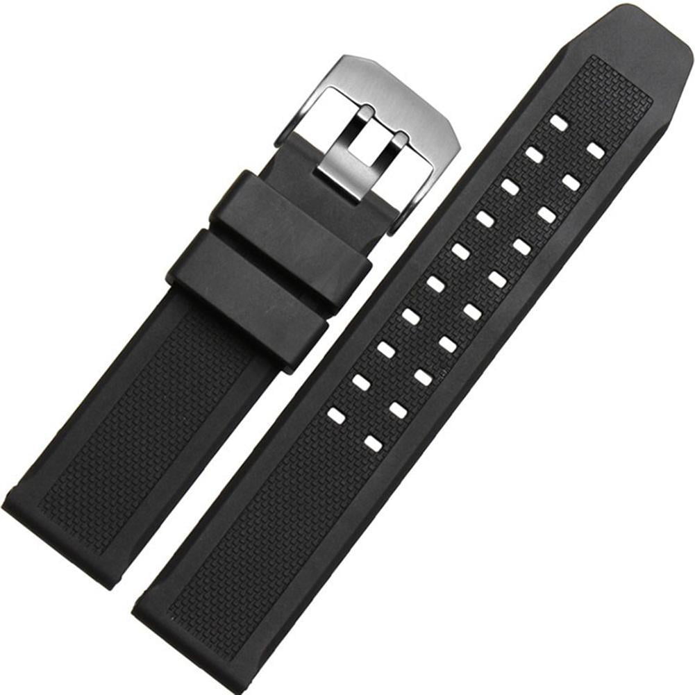 23mm Silicone Rubber Watch Band Strap Bracelet with Moderate Softness ...