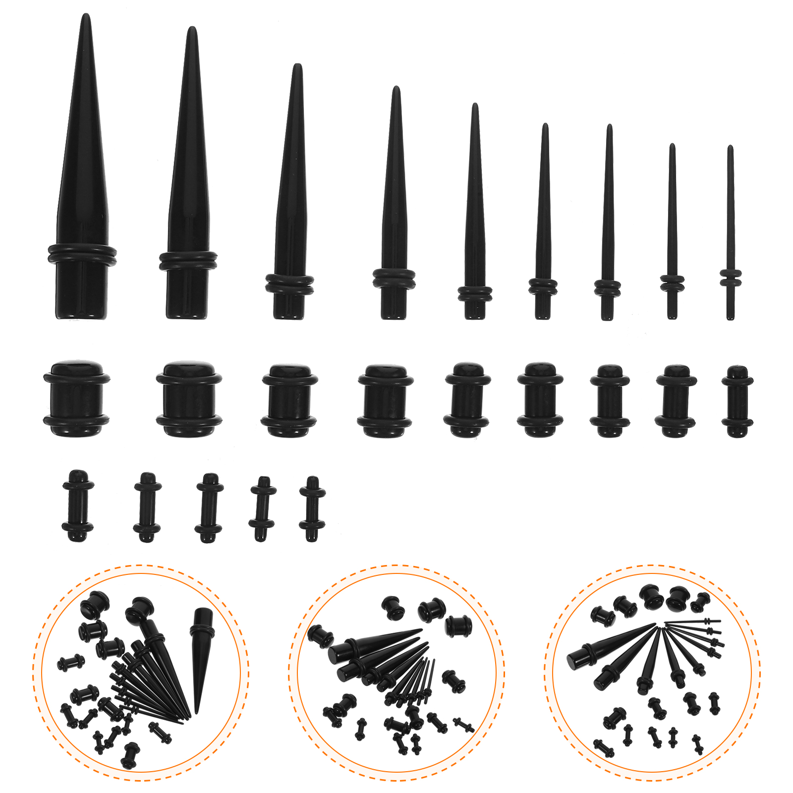 23pcs Fashion Taper Ear Stretching Portable Ear Expanders Ear Plug ...