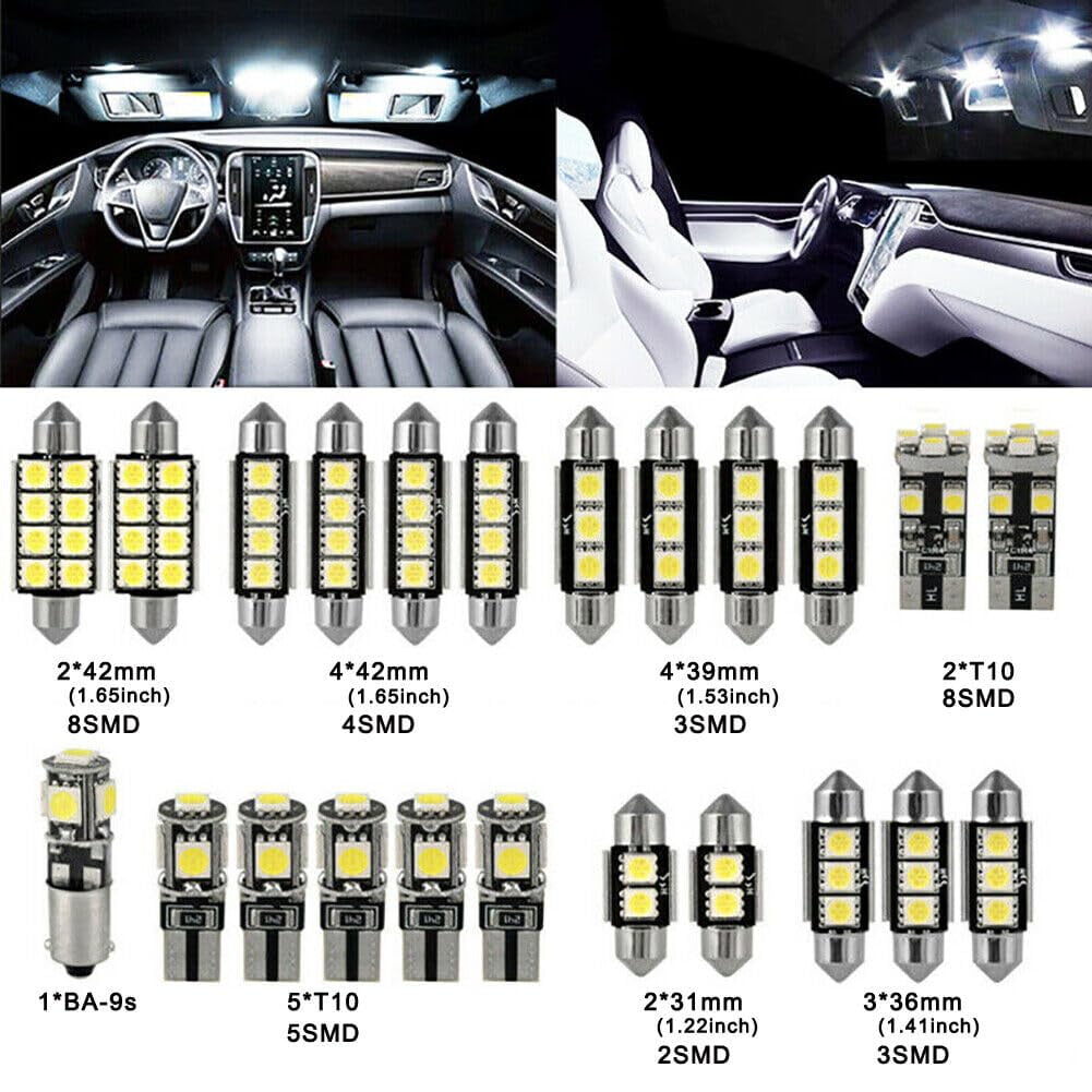 23pcs Led Car Light Bulb T10 Interior Map Dome Trunk License Plate ...