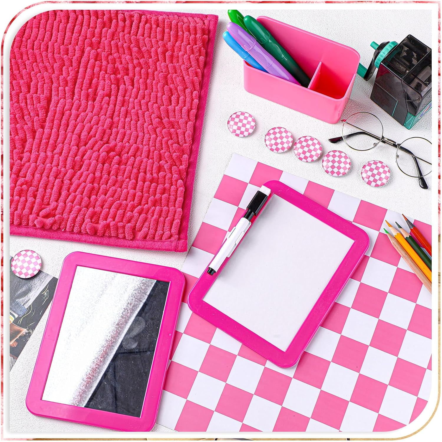 23pcs Magnetic Locker Decorations for Girls Checkerboard Locker ...