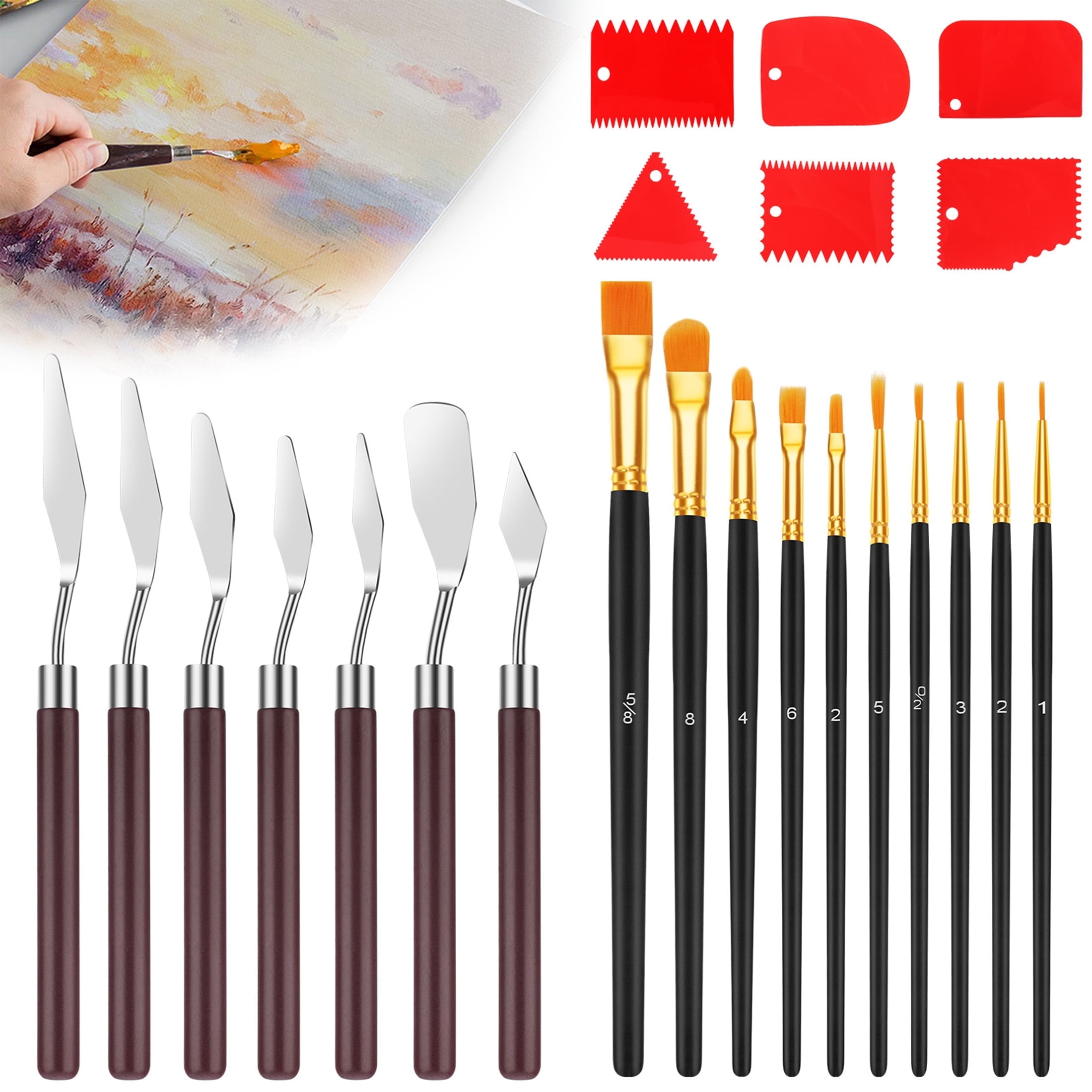 23pcs Oil Painting Tool Set, EEEkit Artist Paint Brush and Palette ...