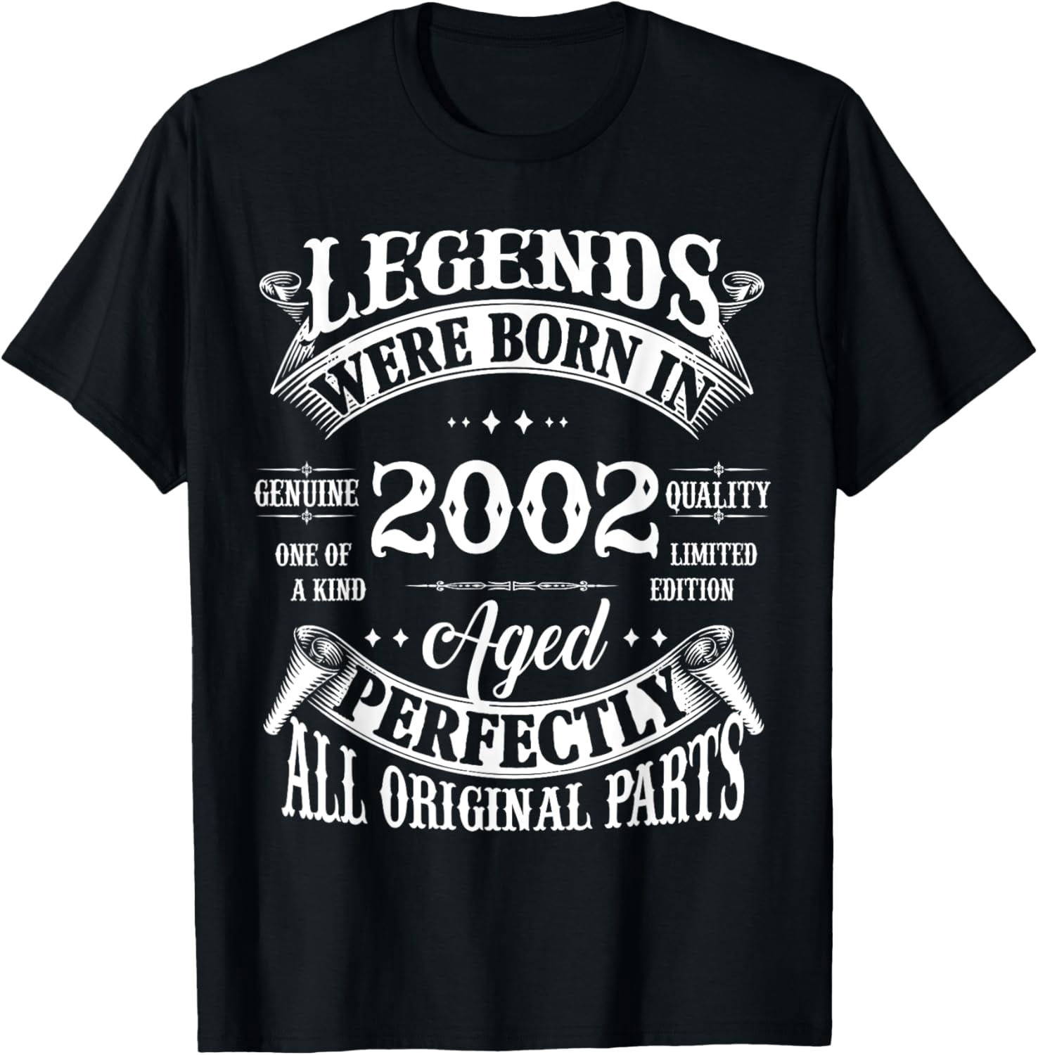 23rd Birthday Tee Vintage Legends Born In 2002 23 Years Old T-ShirtMen ...