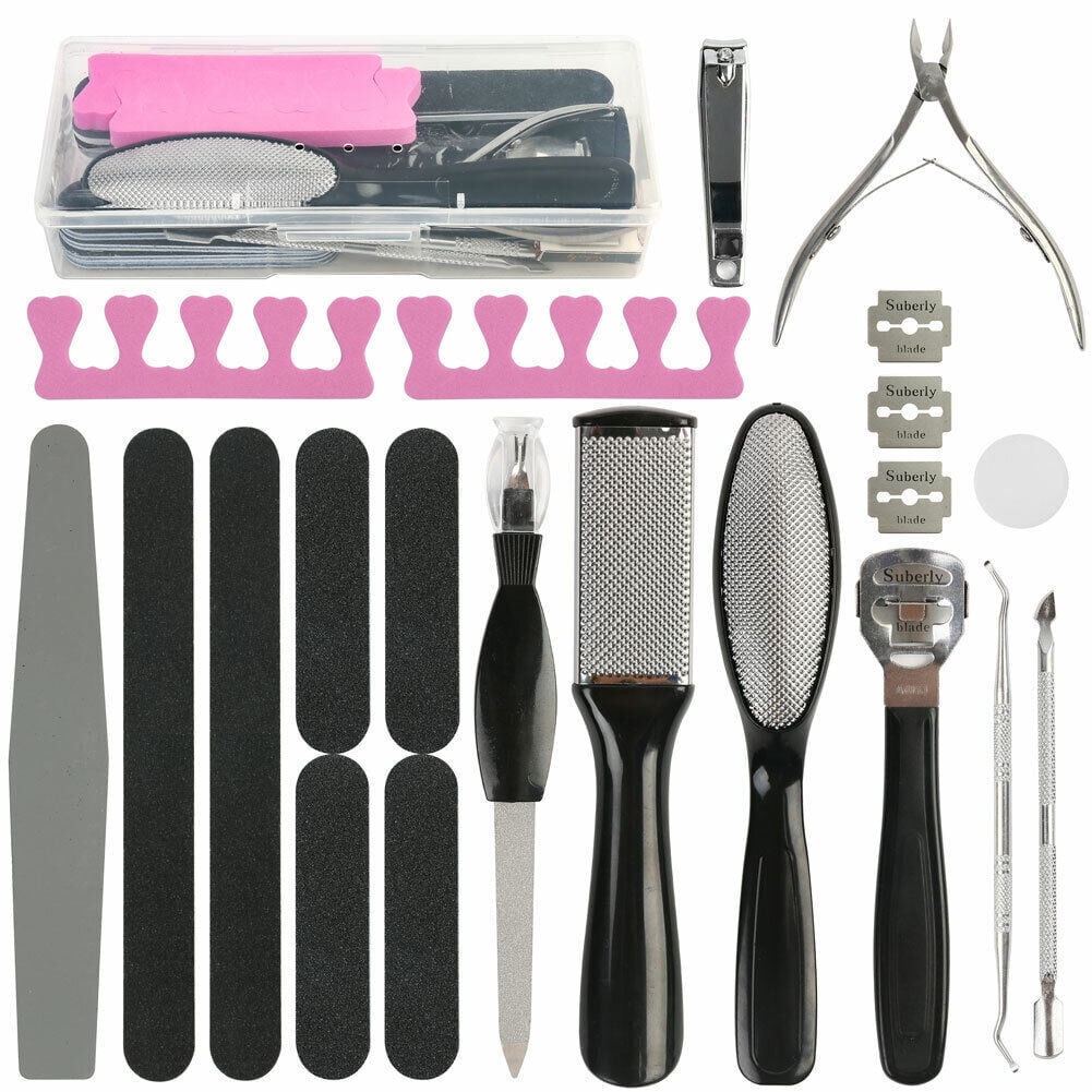 23x Pedicure Tools Set Stainless Steel Foot Care Kit Foot Rasp Dead ...