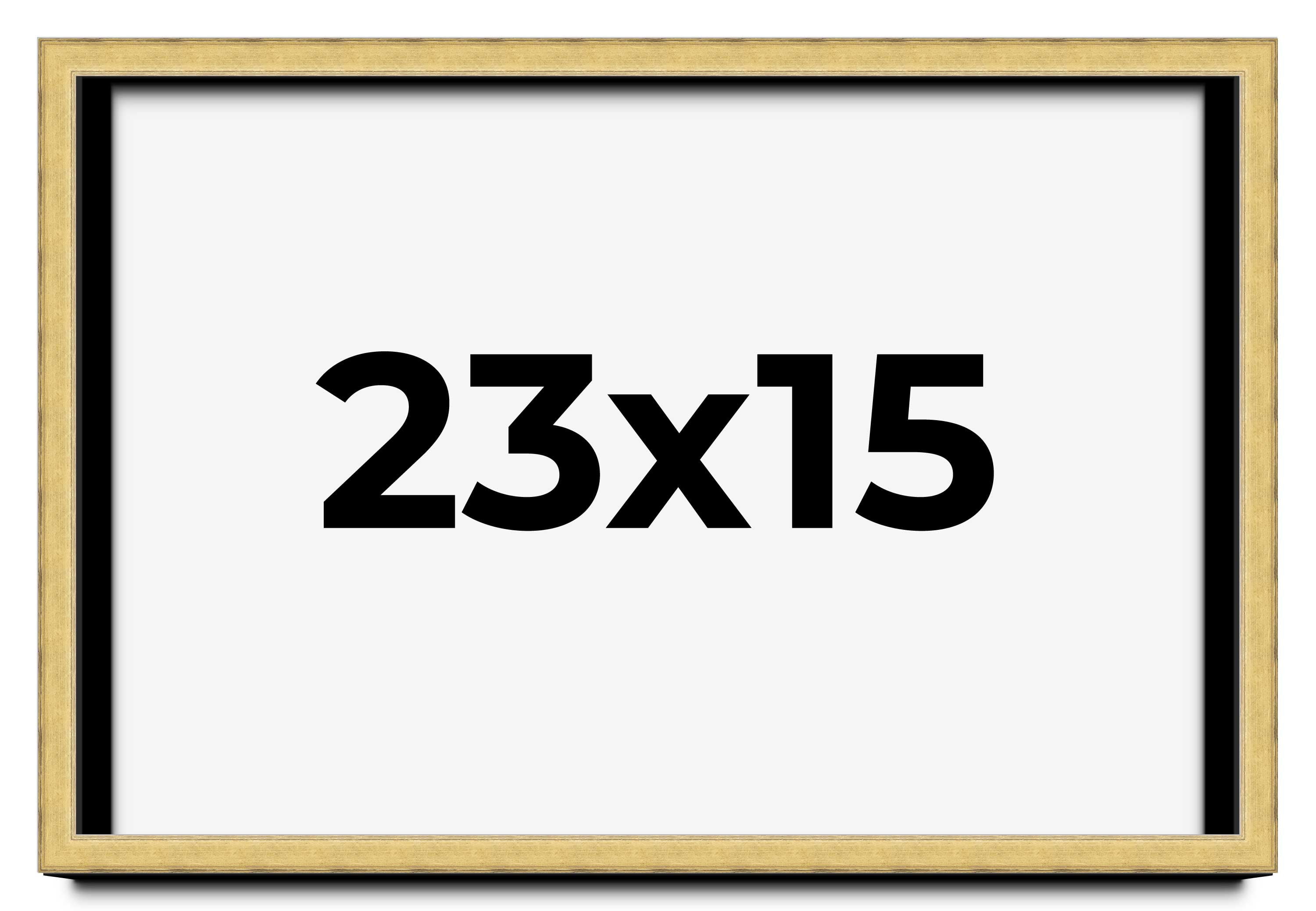 23x15 Shadow Box Frame Gold | 1.375 Inches Deep Real Wood Contemporary ...
