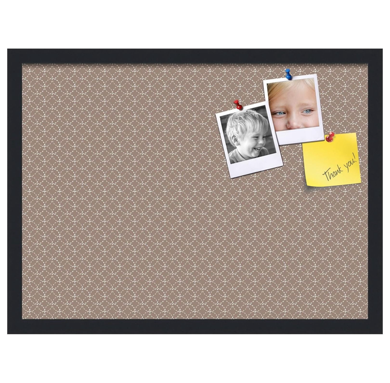 23x17 Inch Cork Bulletin Board. This Decorative Framed Pin Board Comes ...