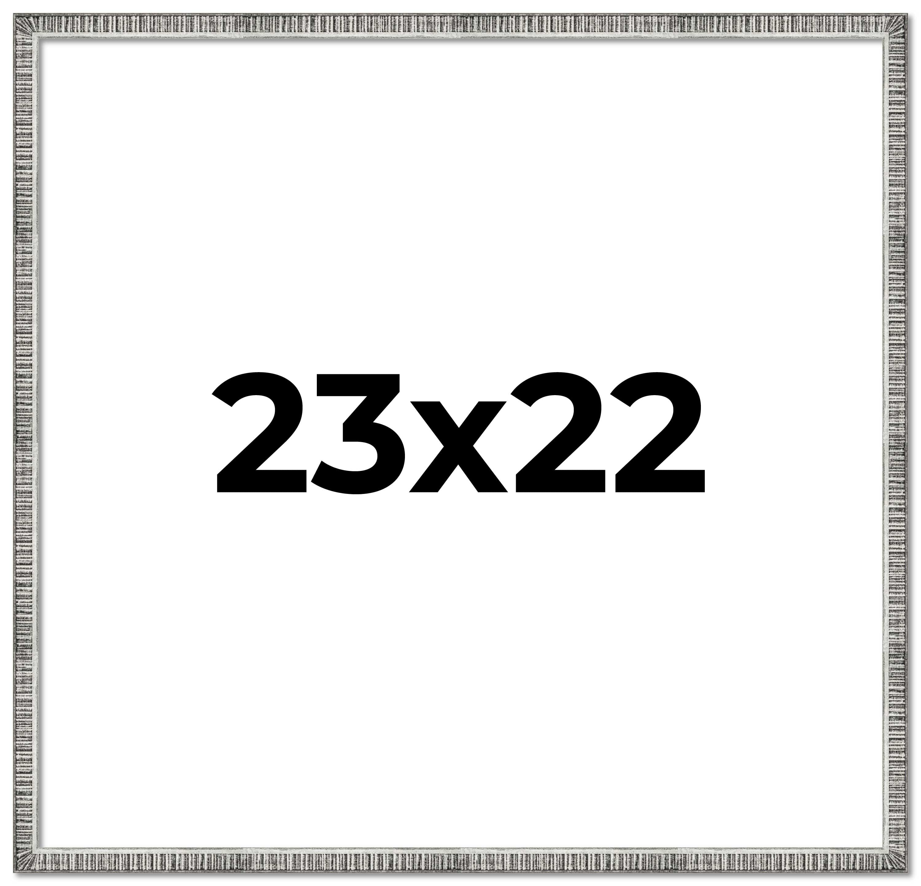 23x22 Frame Silver Grey Distressed Solid Wood Picture Frame | 0.75 Inch Moulding Width ...