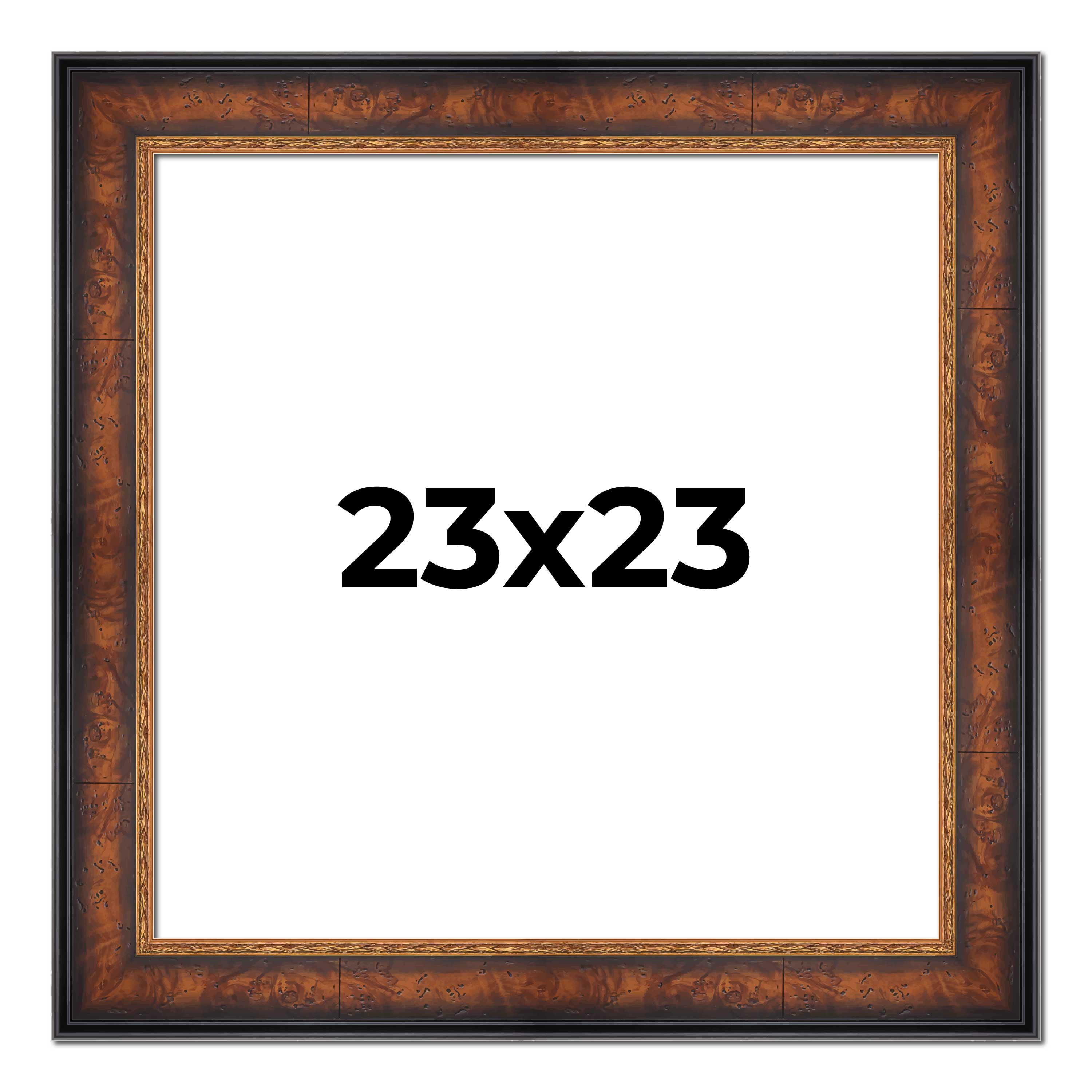 23x23 Frame Brown Walnut Gold Ornate Trim Solid Wood Plein Air Picture ...