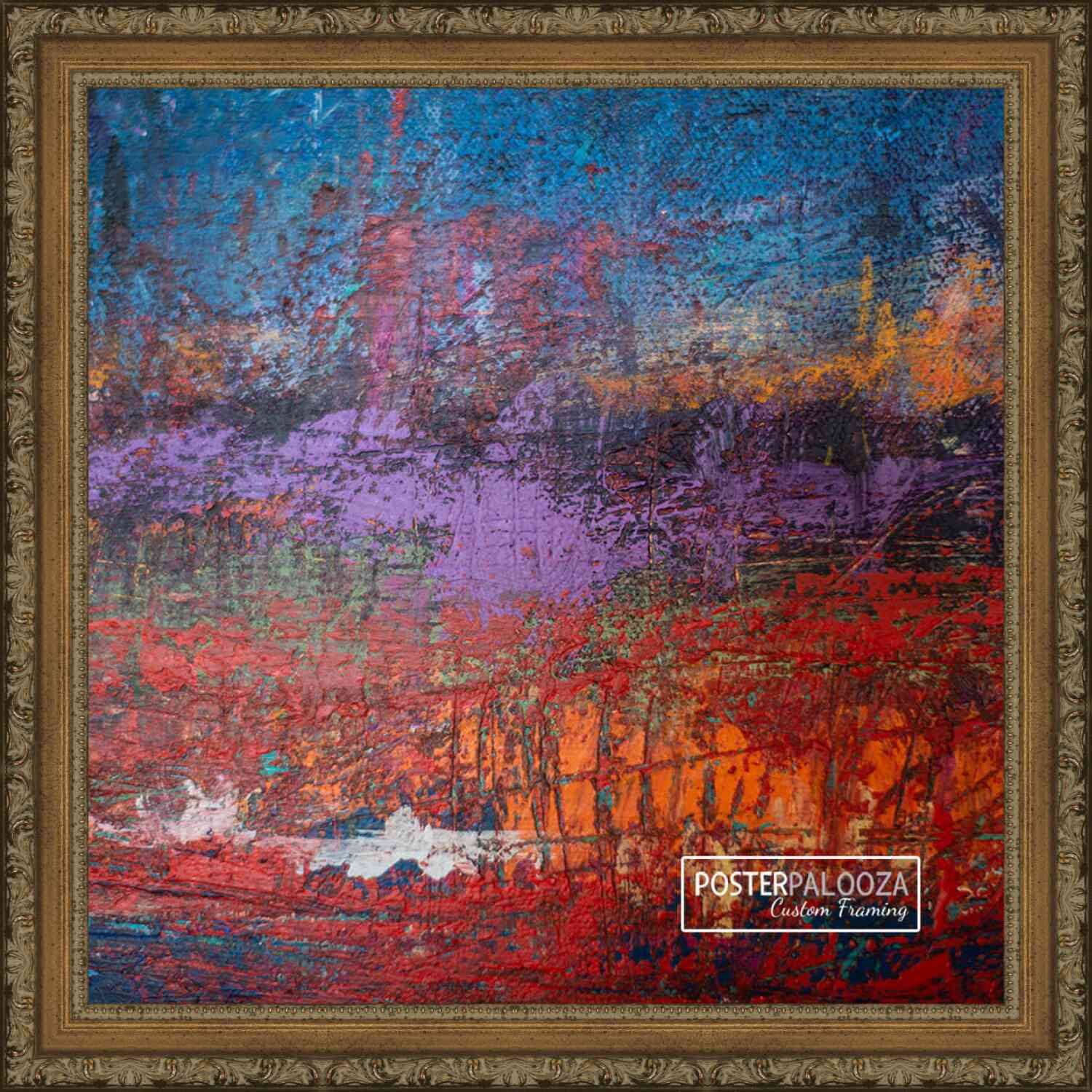 23x23 Ornate Antique Gold Complete Wood Square Picture Frame with UV ...