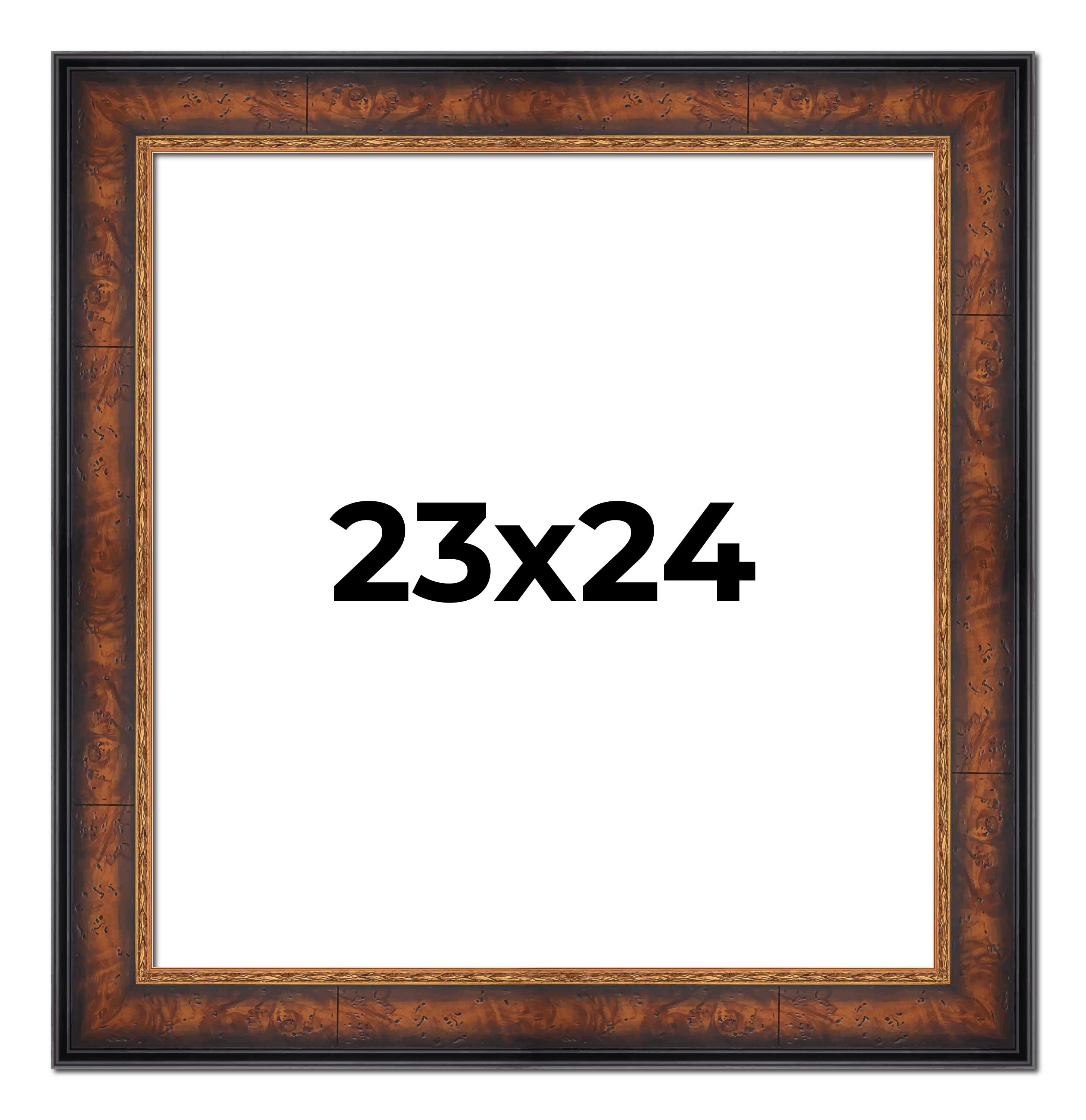 23x24 Frame Brown Walnut Gold Ornate Trim Solid Wood Plein Air Picture ...